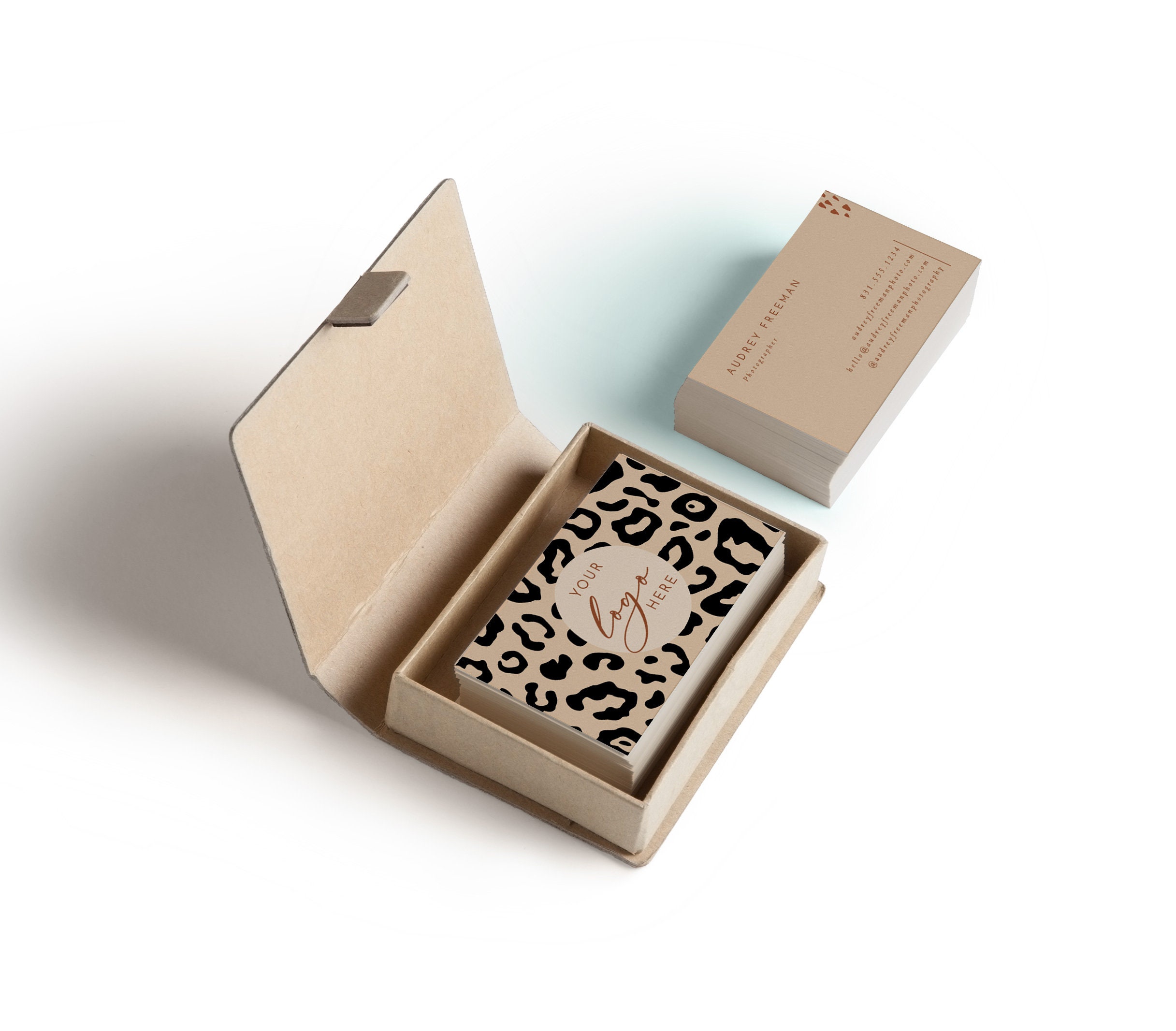 Leopard Print Small Business Card Boutique Business Card | Etsy