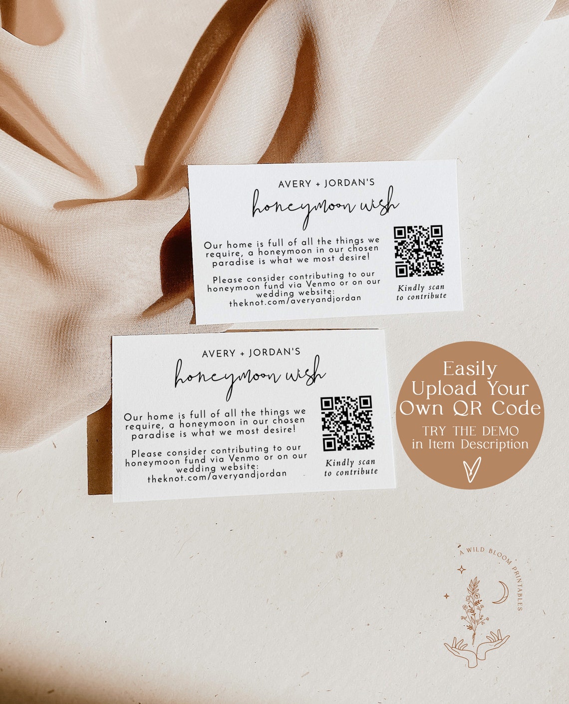 Modern Wedding Cash Card Minimalist Wedding Honeymoon Fund - Etsy