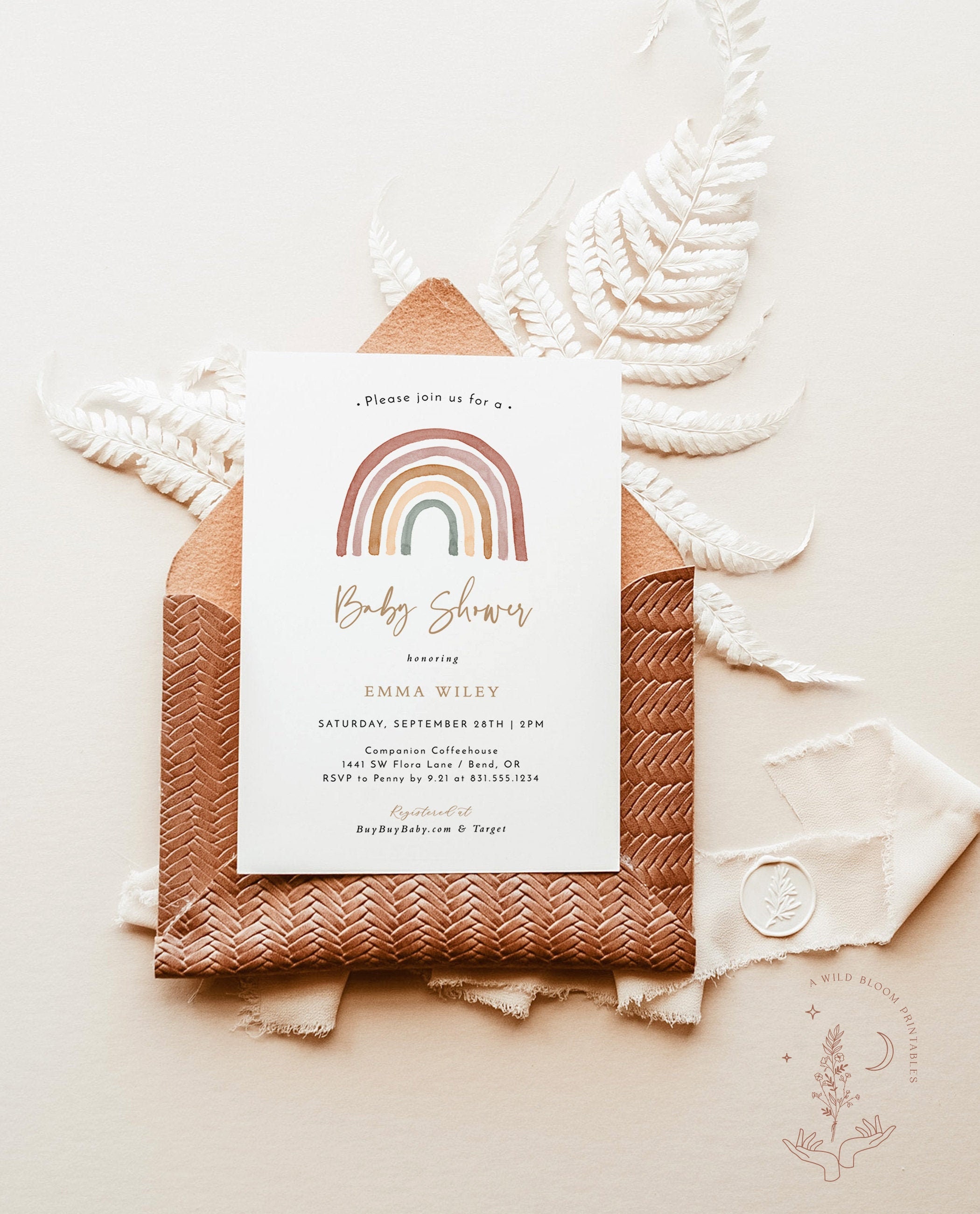 Invitations & Announcements Invitations Rainbow Baby Invitation ...