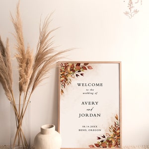Fall Wedding Welcome Sign, Terracotta Wedding Welcome Poster, Autumn ...