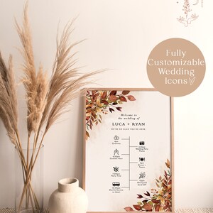 Fall Wedding Timeline Template, Welcome Timeline Poster, Order of ...