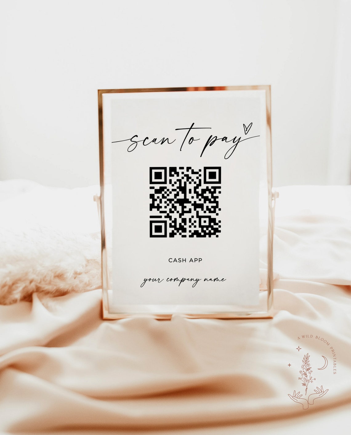 QR Code Sign Minimalist Scan to Pay Sign Cashapp Payment - Etsy