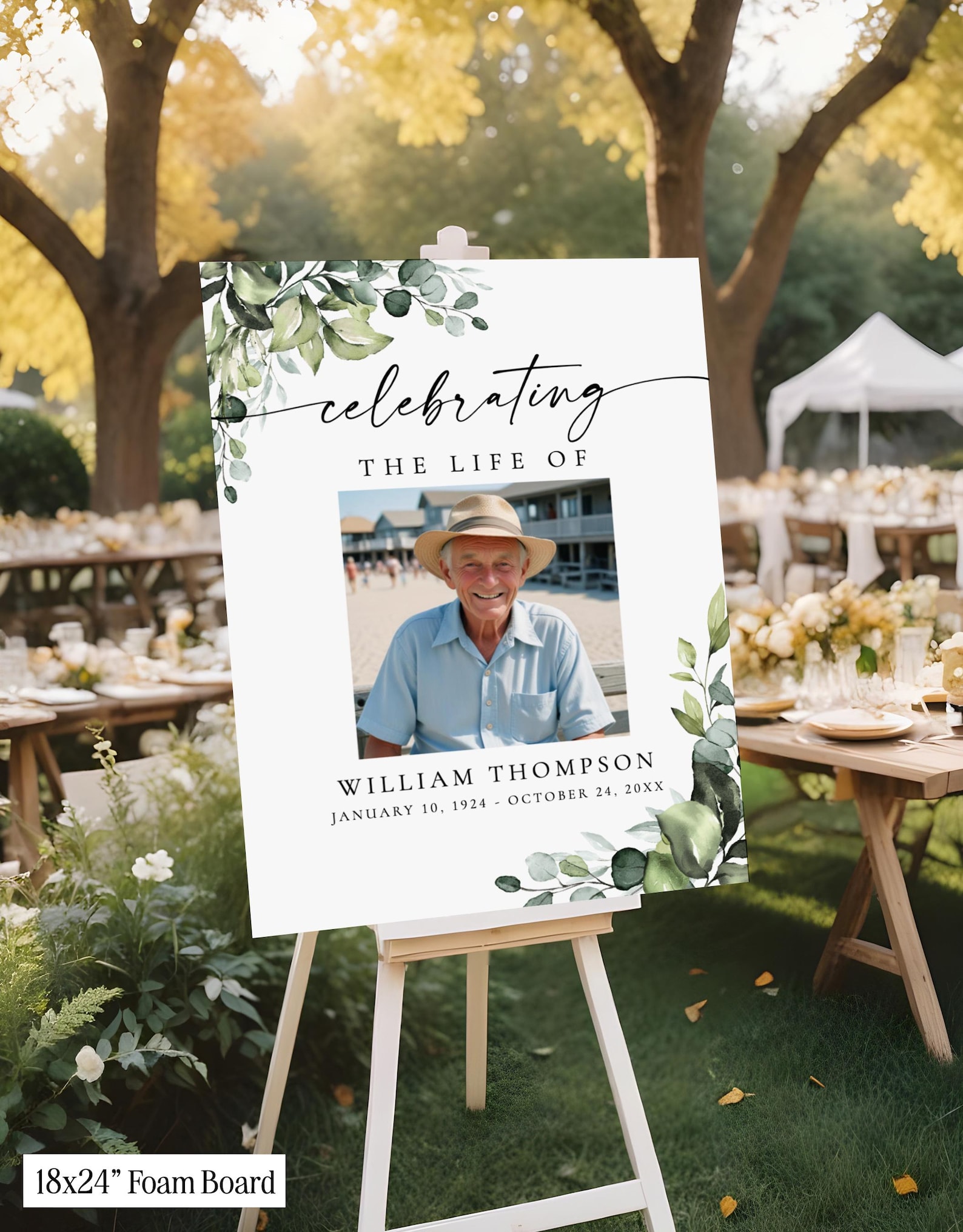 PRINTED + SHIPPED | Funeral Memorial Sign | Celebration of Life | in ...