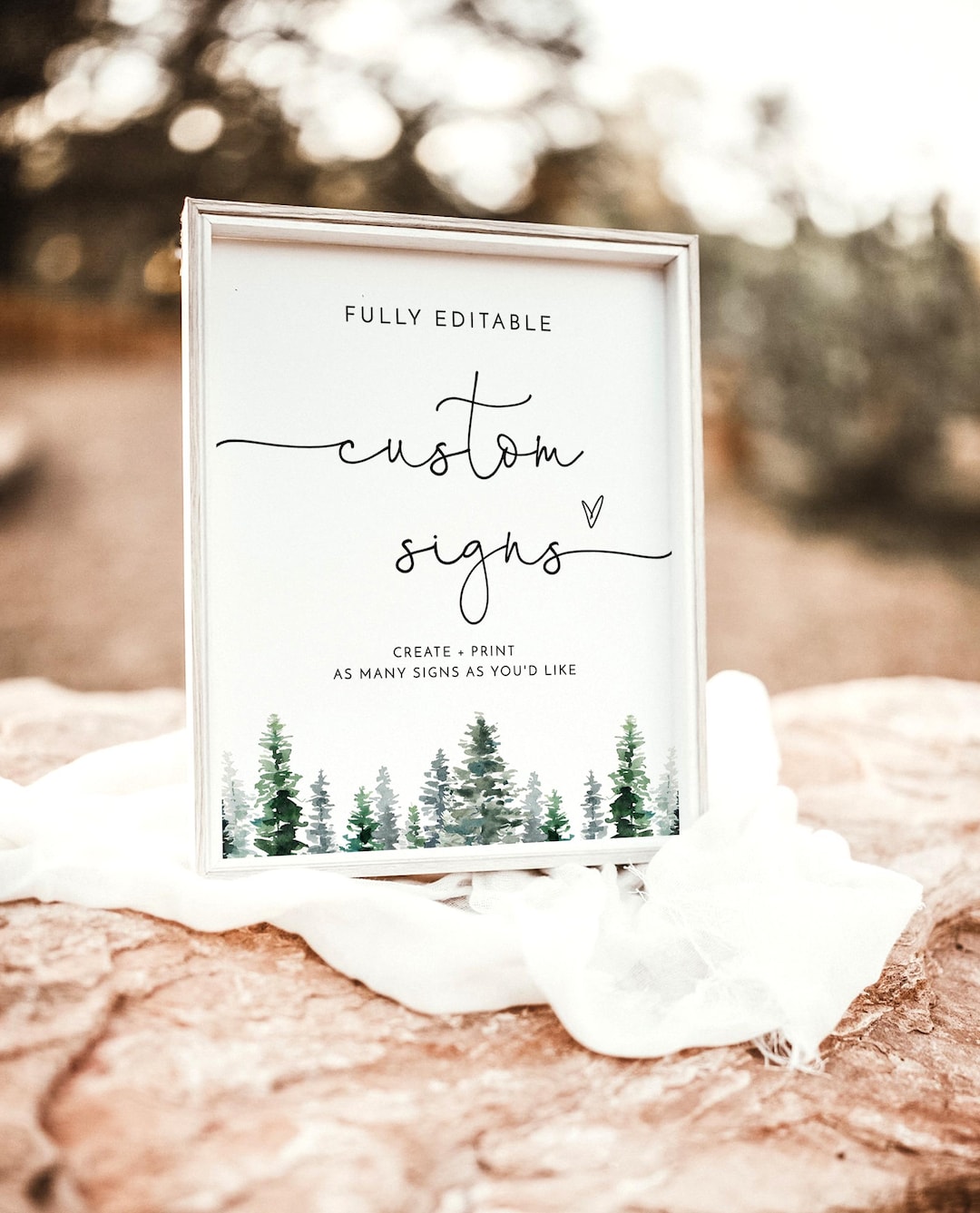 Winter Custom Sign Template, Gender Neutral Baby Shower, Rustic ...