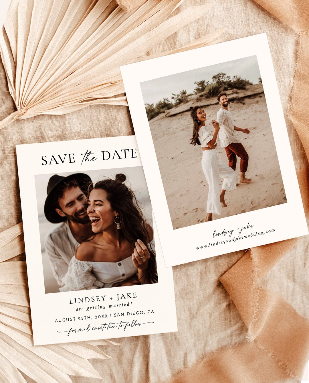 Minimalist Save the Date Template, Photo Save the Date Invite, Simple ...