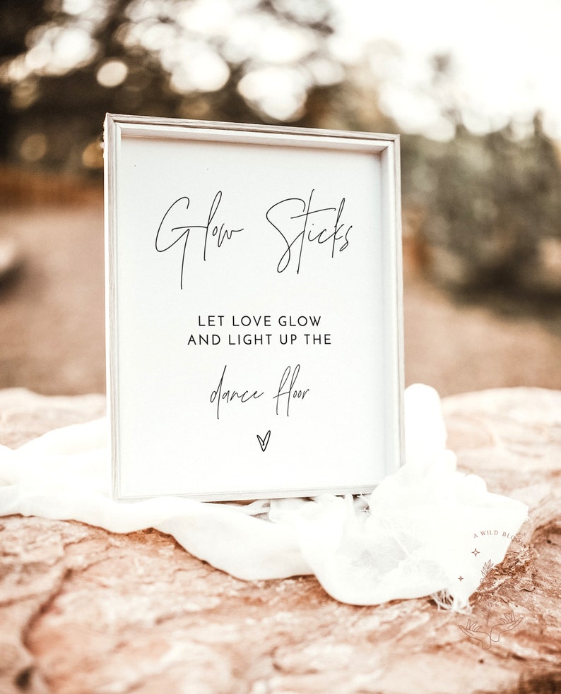 Glow Stick Sign Template, Let Love, Minimalist Wedding Send Off, Sticks ...