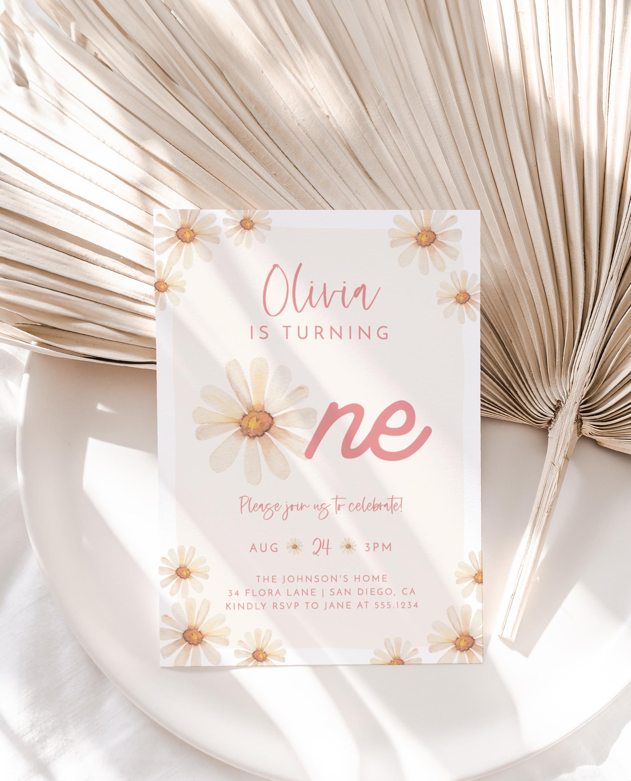 Daisy Birthday Invitation, Flower 1st Birthday Invite, Daisy Invitation ...