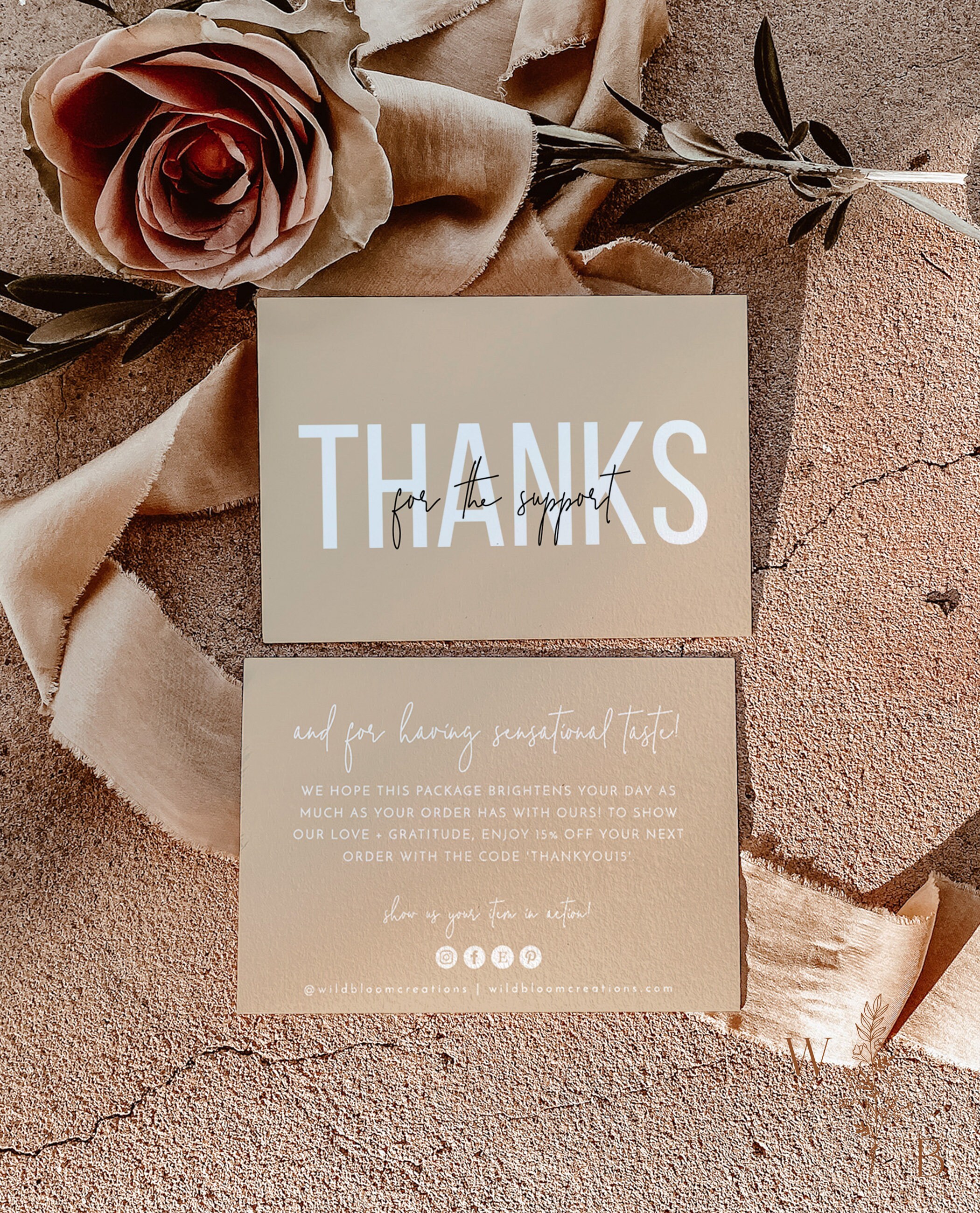 Small Business Thank You Card Editable Thank You Card Etsy