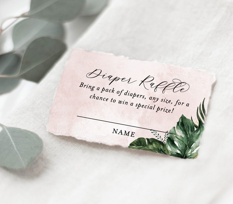 Printable Diaper Raffle Card Template Diaper Raffle Ticket | Etsy