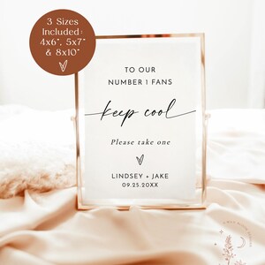 Minimalist Wedding Fan Signs, for Our Number One Fans, Wedding Fan Sign ...