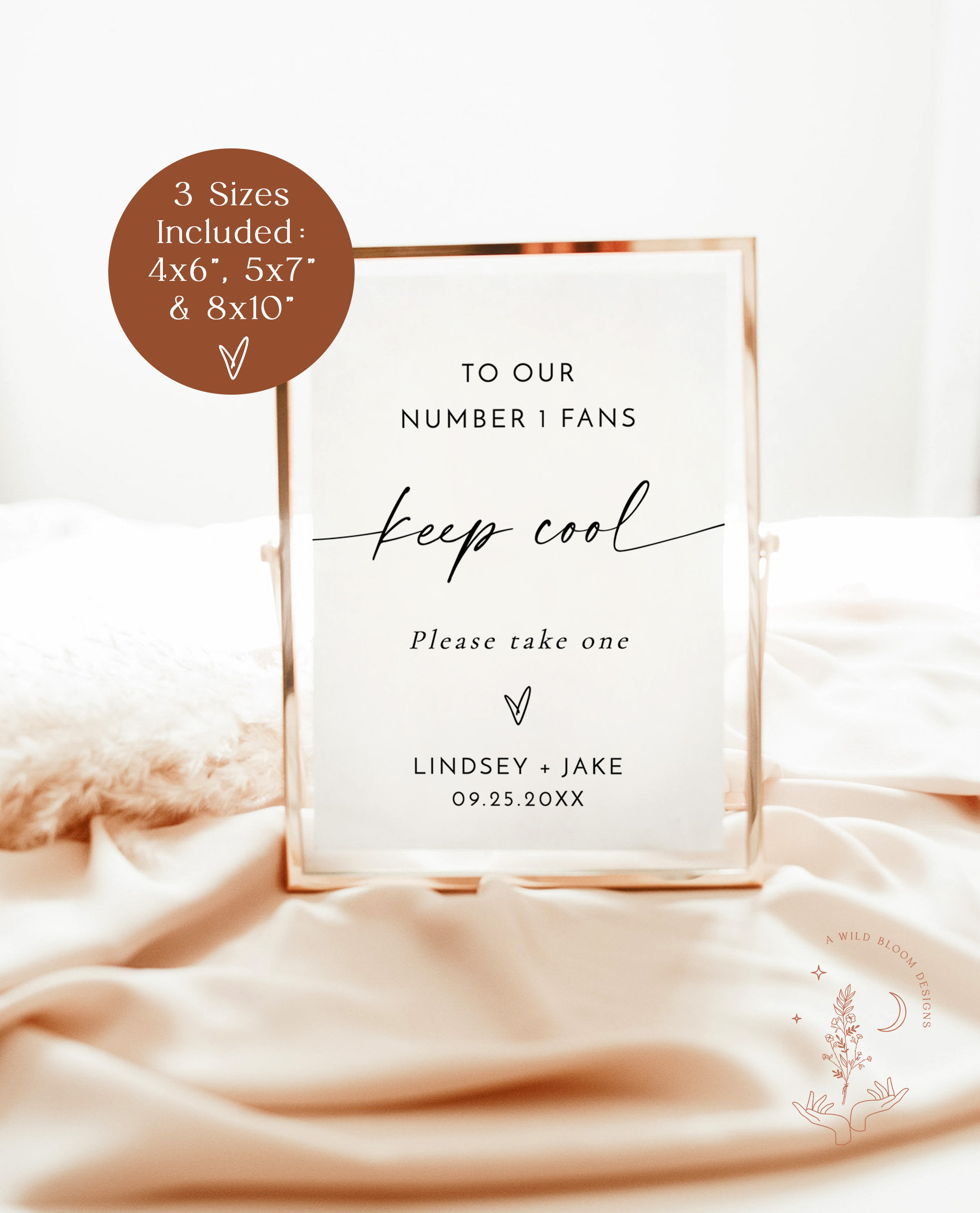 Minimalist Wedding Fan Signs, for Our Number One Fans, Wedding Fan Sign ...