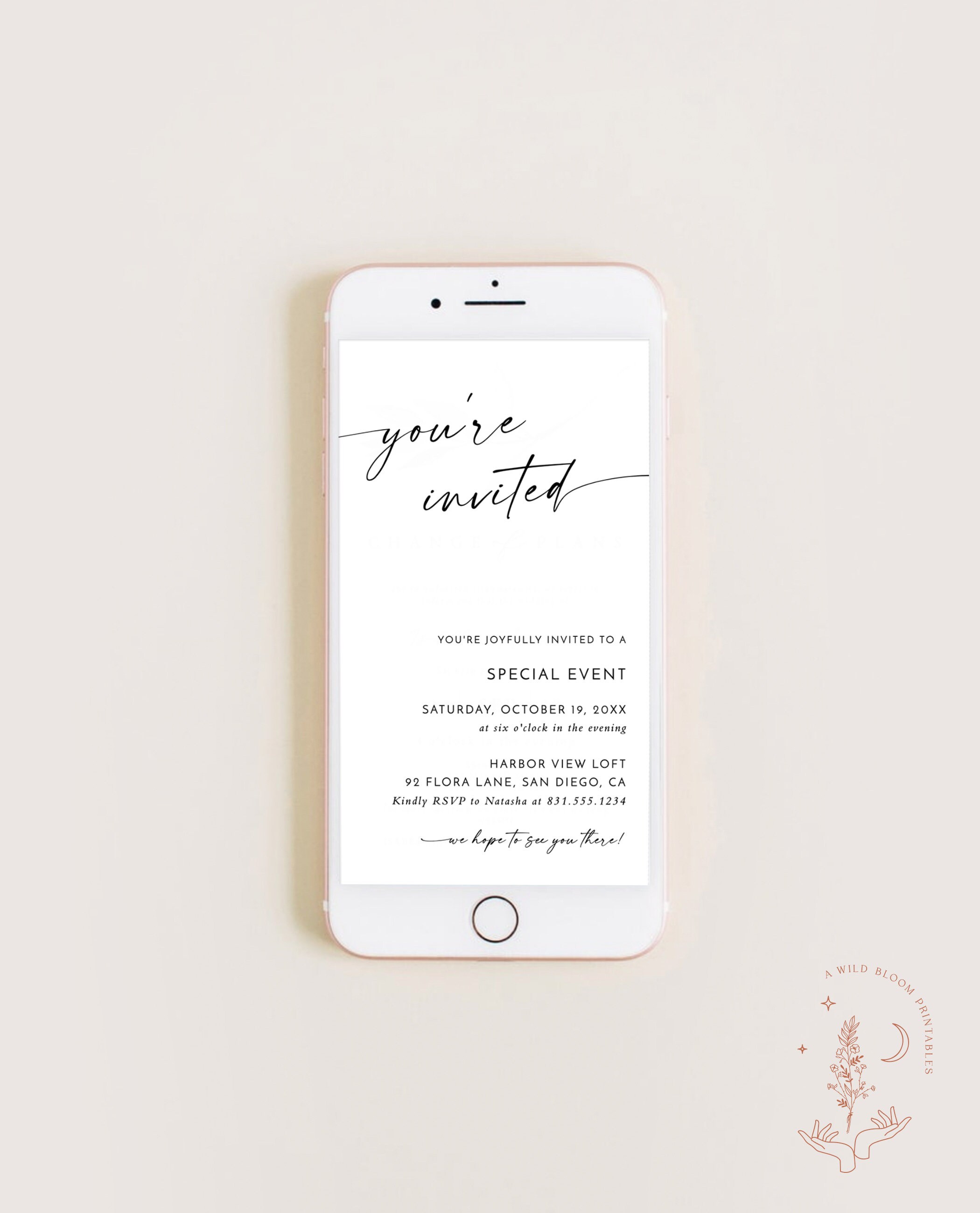 Modern Business Text Invitation, Minimalist You're Invited, Special ...