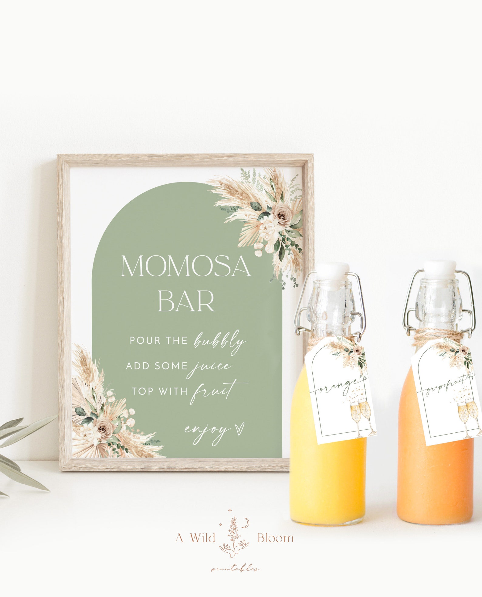 Boho Momosa Bar Sign Boho Arch Mimosa Bar Pampas Grass - Etsy