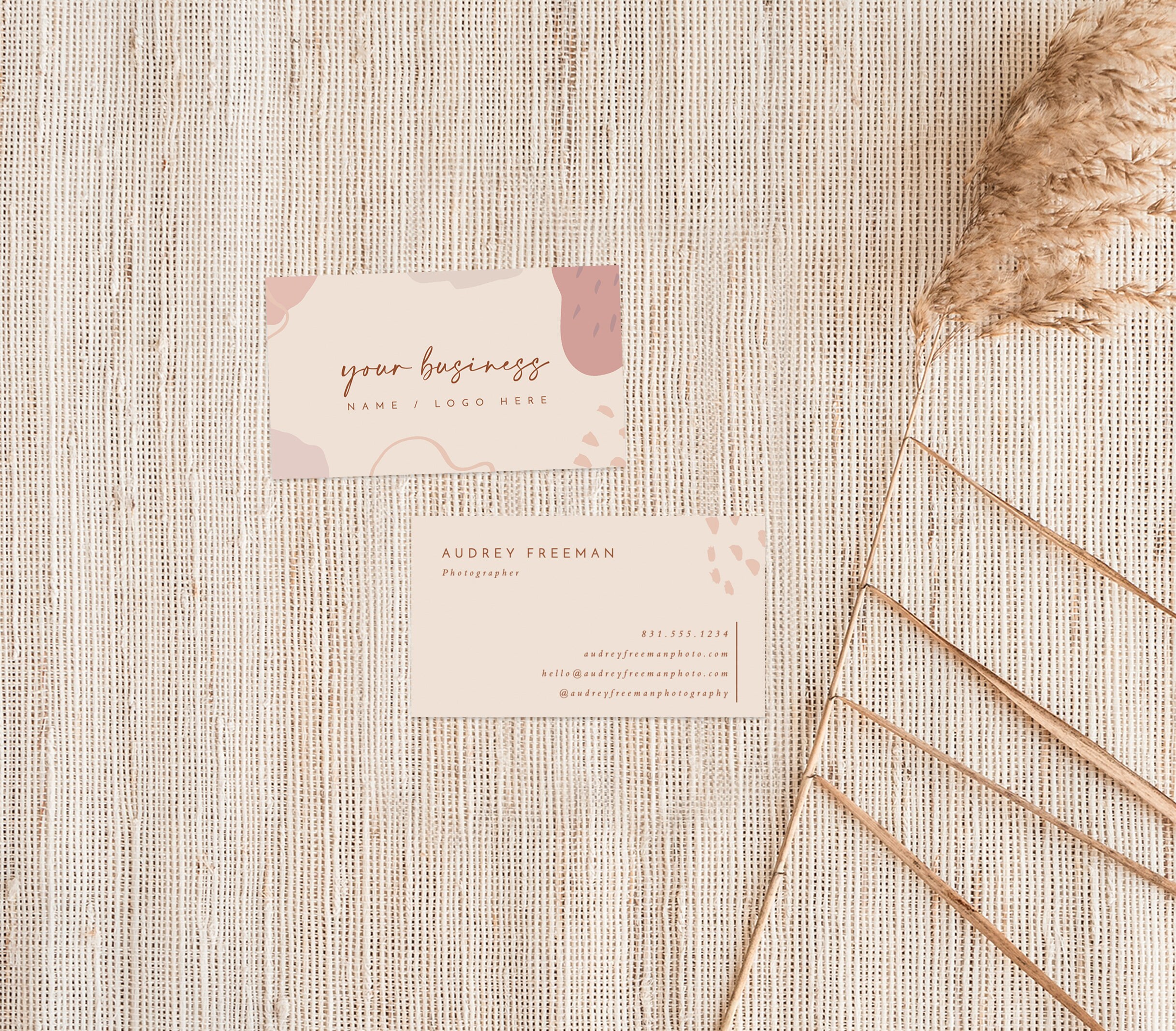 Modern Small Business Card Template Boutique Business Card | Etsy