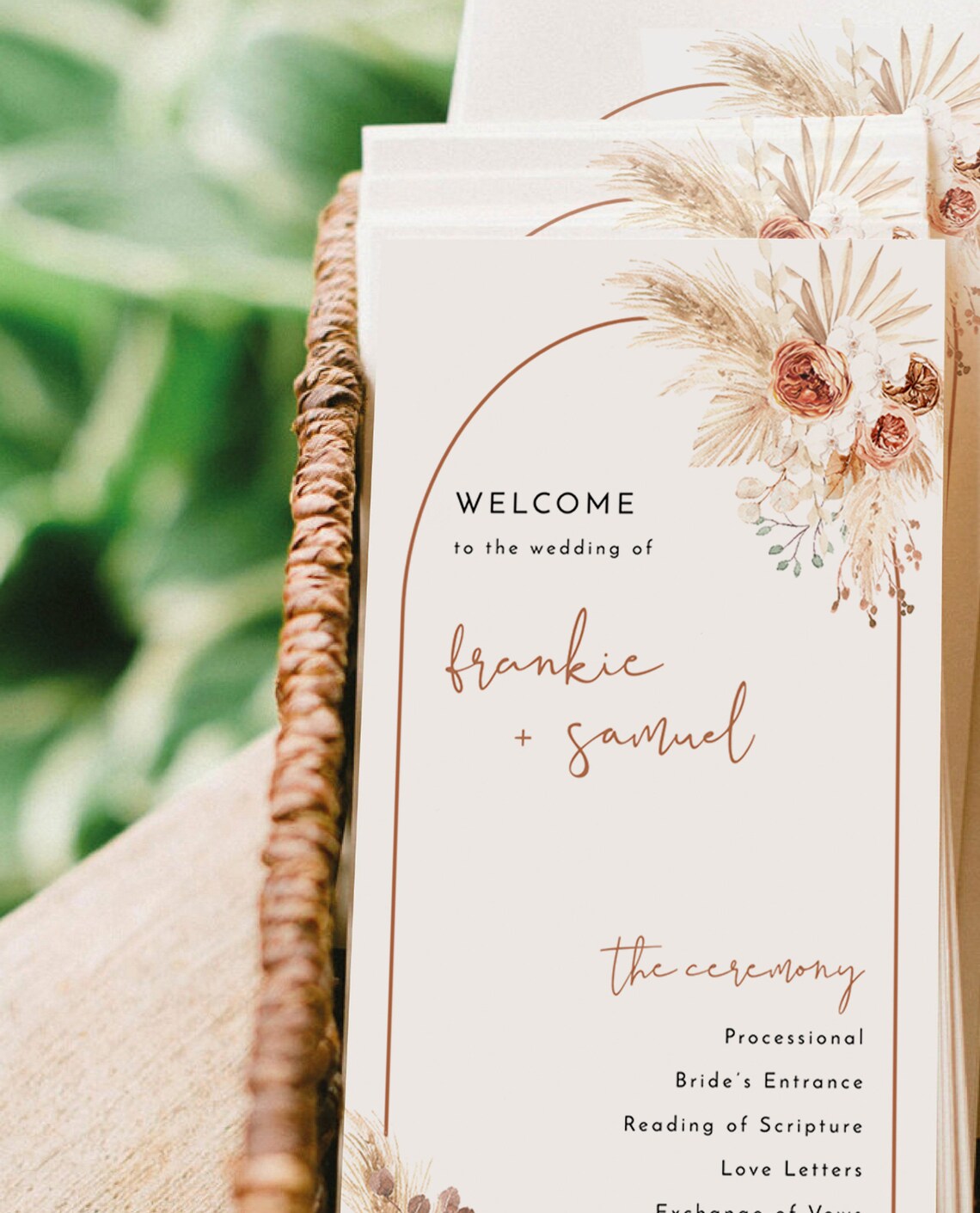 Bohemian Wedding Program, Desert Wedding Program, Printable Order of ...