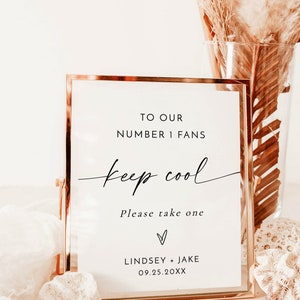 Minimalist Wedding Fan Signs, for Our Number One Fans, Wedding Fan Sign ...