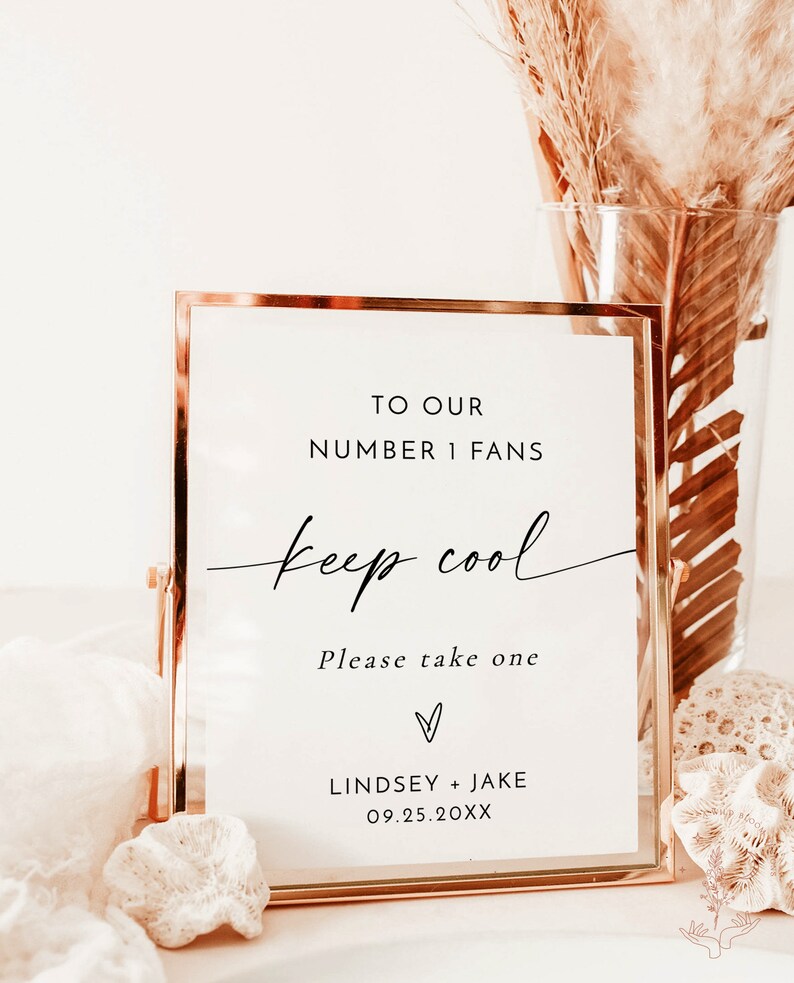Minimalist Wedding Fan Signs, for Our Number One Fans, Wedding Fan Sign ...