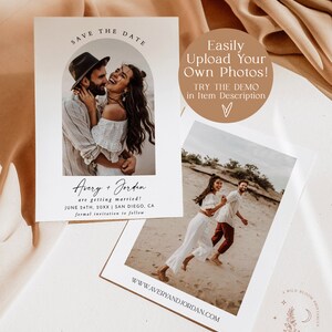 Minimalist Save the Date Template, Photo Save the Date Invite, Modern ...