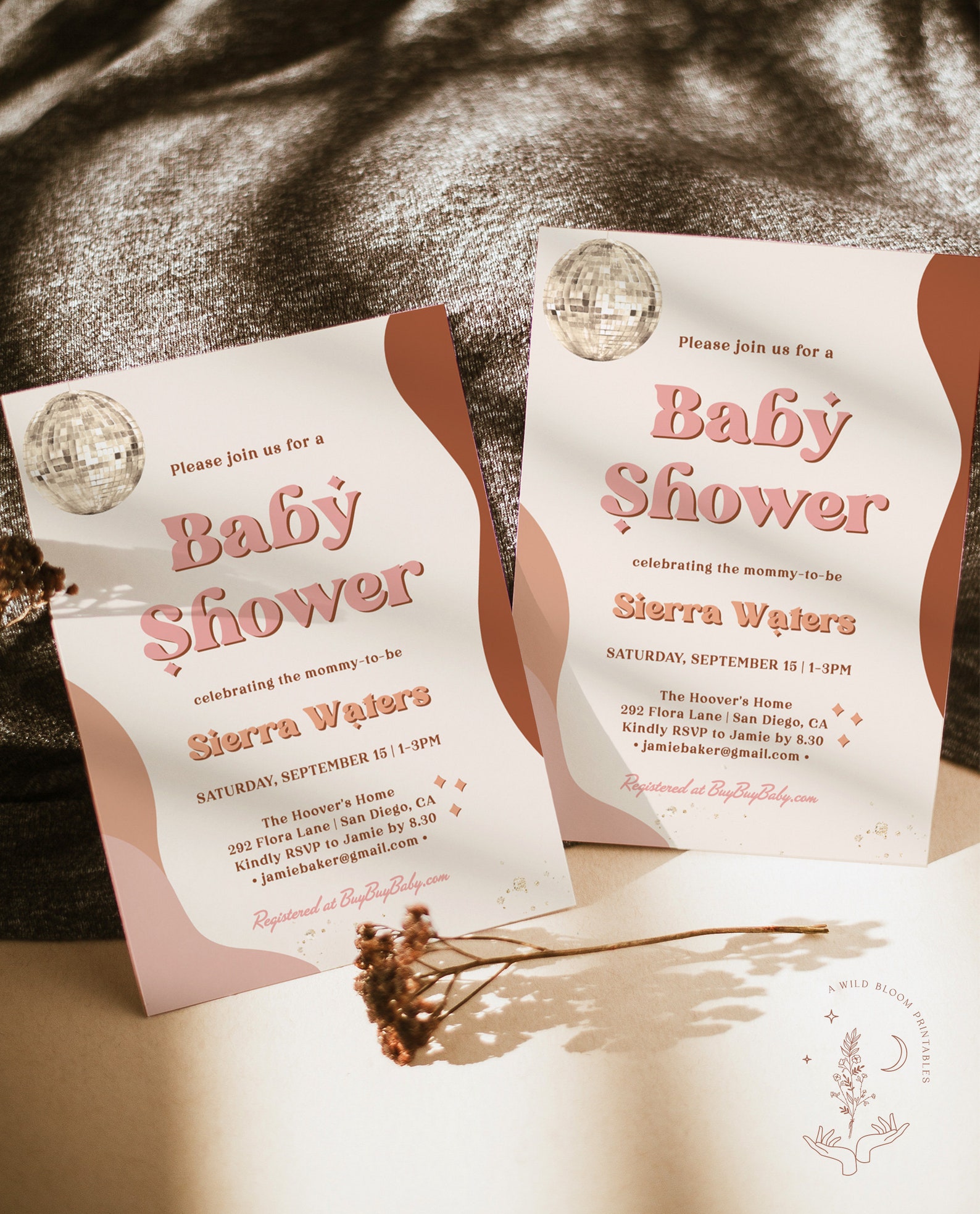 Retro Baby Shower Invite, 70s Baby Shower, Disco Baby Shower, Groovy ...
