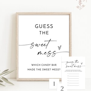 Guess the Sweet Mess Game, Dirty Diaper Game, Candy Bar Baby Shower ...