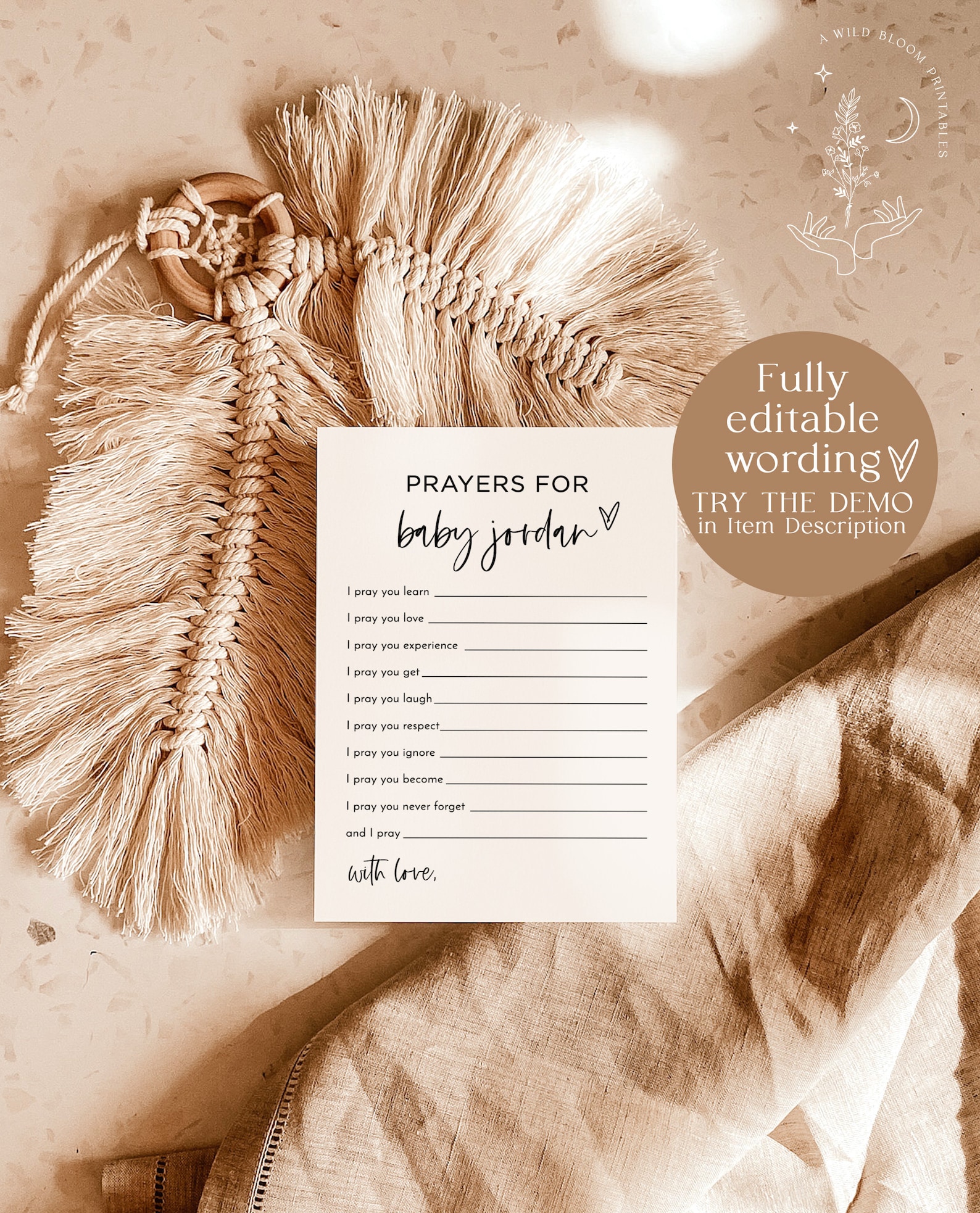 Prayers for Baby Card Gender Neutral Baby Shower - Etsy