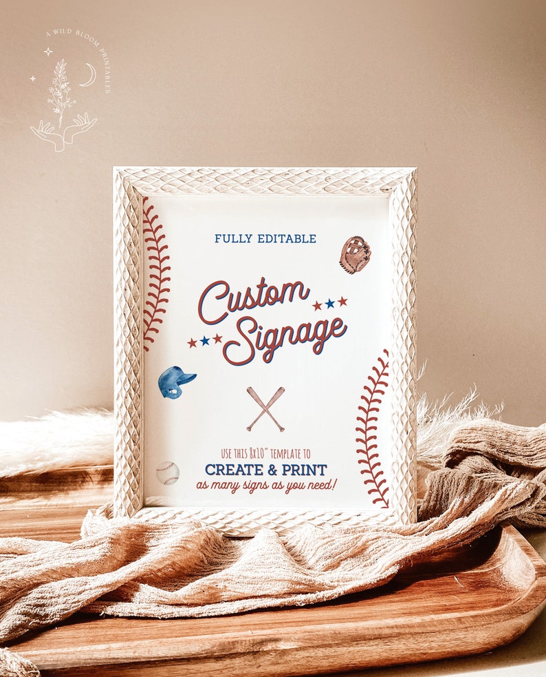 Baseball Baby Shower Custom Sign Baseball Birthday Party - Etsy