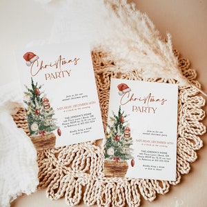 Christmas Party Invitation Template, Holiday Party Invite, Christmas ...