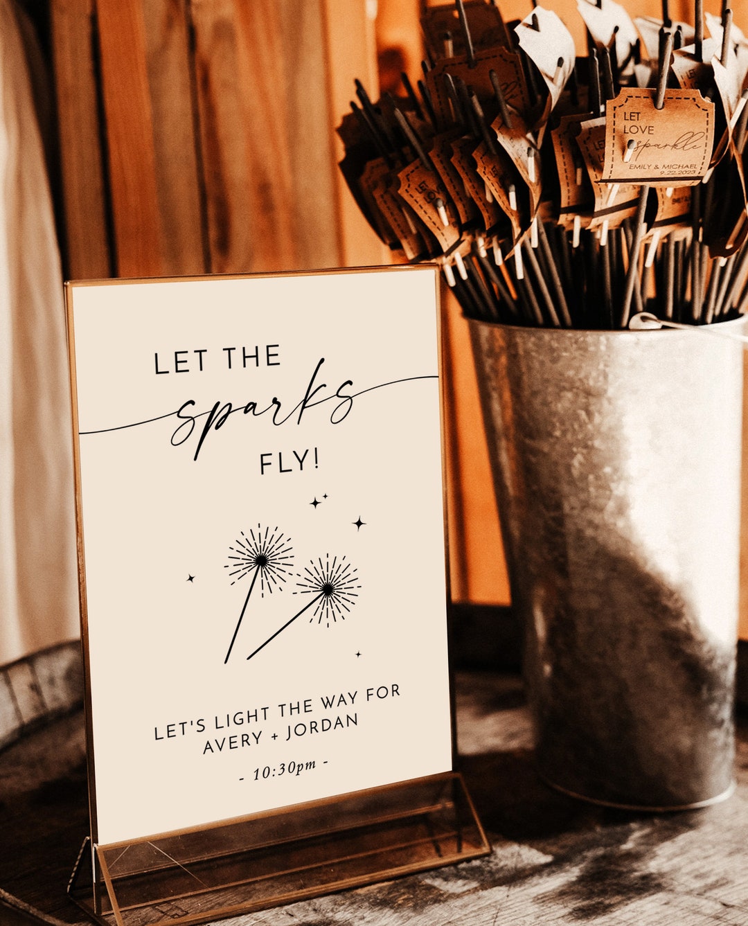 Sparkler Send off Sign, Let Love Sparkle Sign, Minimalist Wedding Send ...