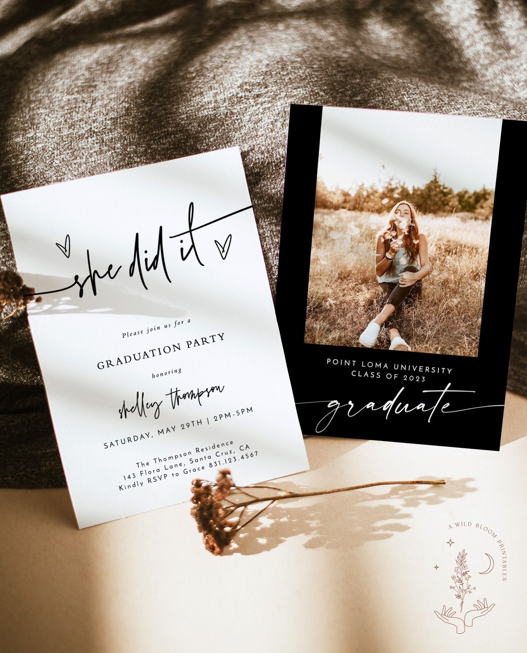 Graduation Party Invitation Template, Minimalist Graduation ...