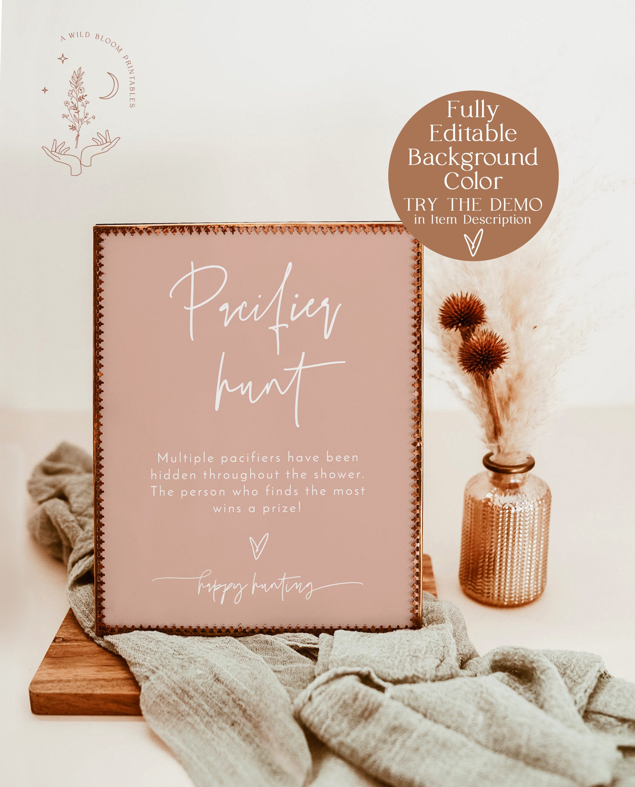 Pacifier Hunt Baby Shower Game Pacifier Hunt Game Boho | Etsy