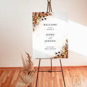 Fall Wedding Welcome Sign, Terracotta Wedding Welcome Poster, Autumn ...