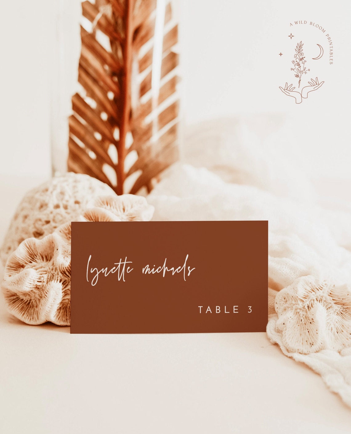 Terracotta Place Cards, Minimalist, Burnt Orange, Desert, Fall Wedding ...