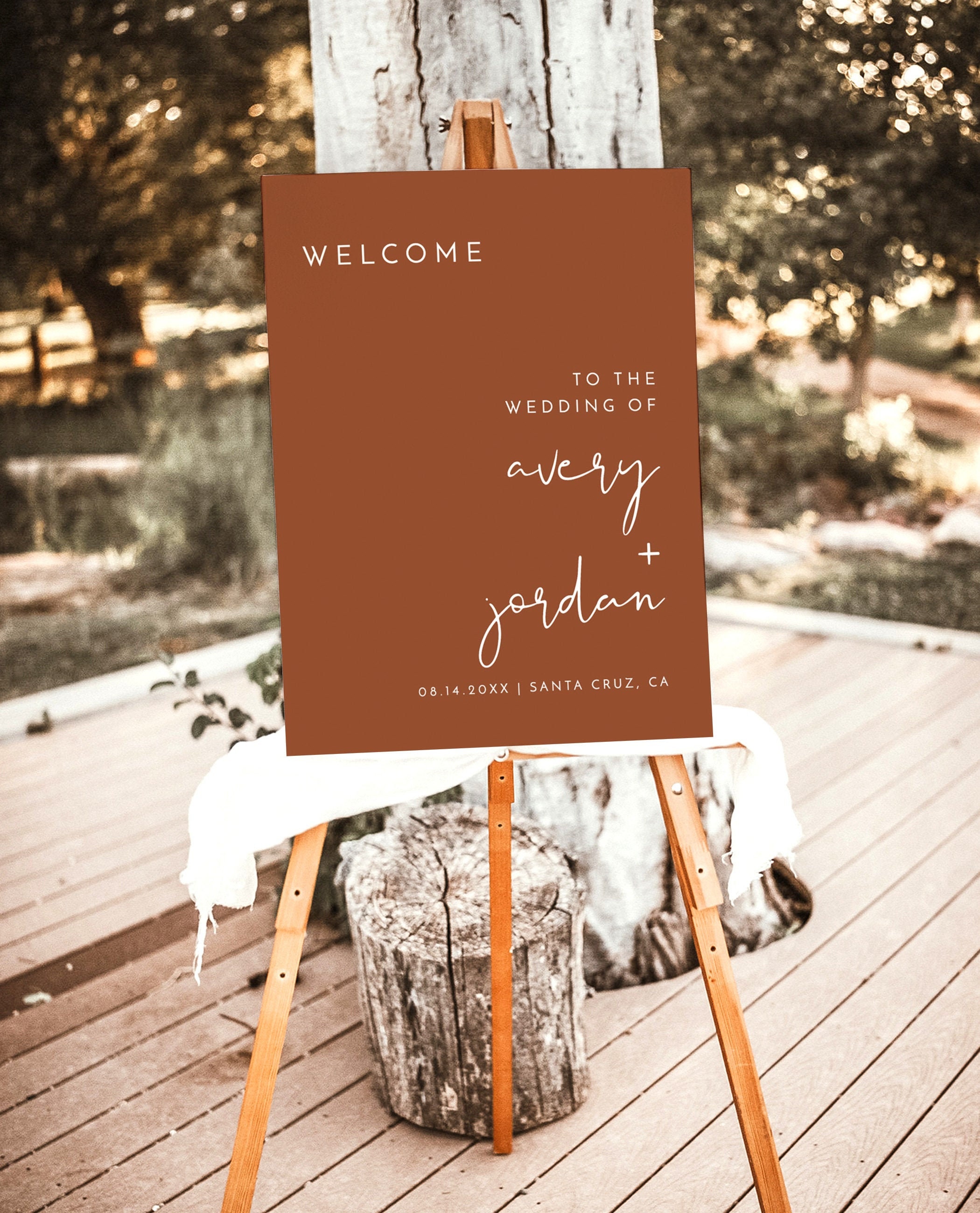 Wall Décor Terracotta Wedding Welcome Sign Template Fall Autumn Wedding ...