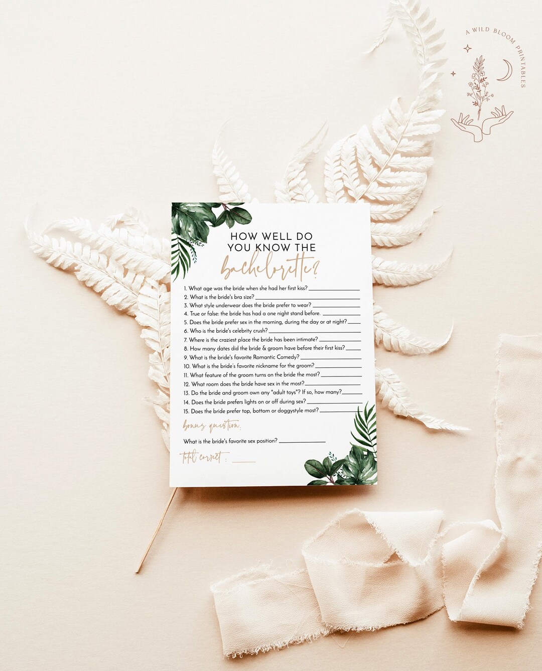 Tropical Bachelorette Trivia Game Bachelorette Party Game How Well Do ...