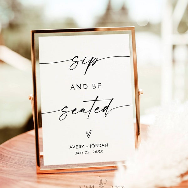 Sip and Be Seated Sign - Etsy