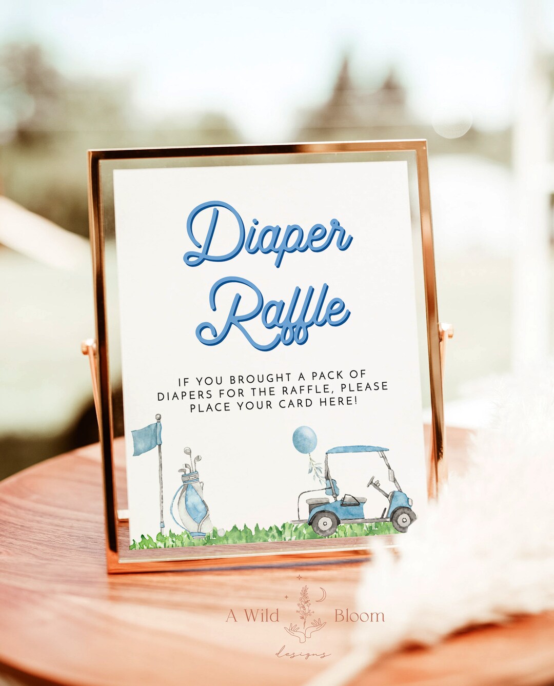 Diaper Raffle Baby Shower Sign Golf Baby Shower Golfing Theme Baby ...