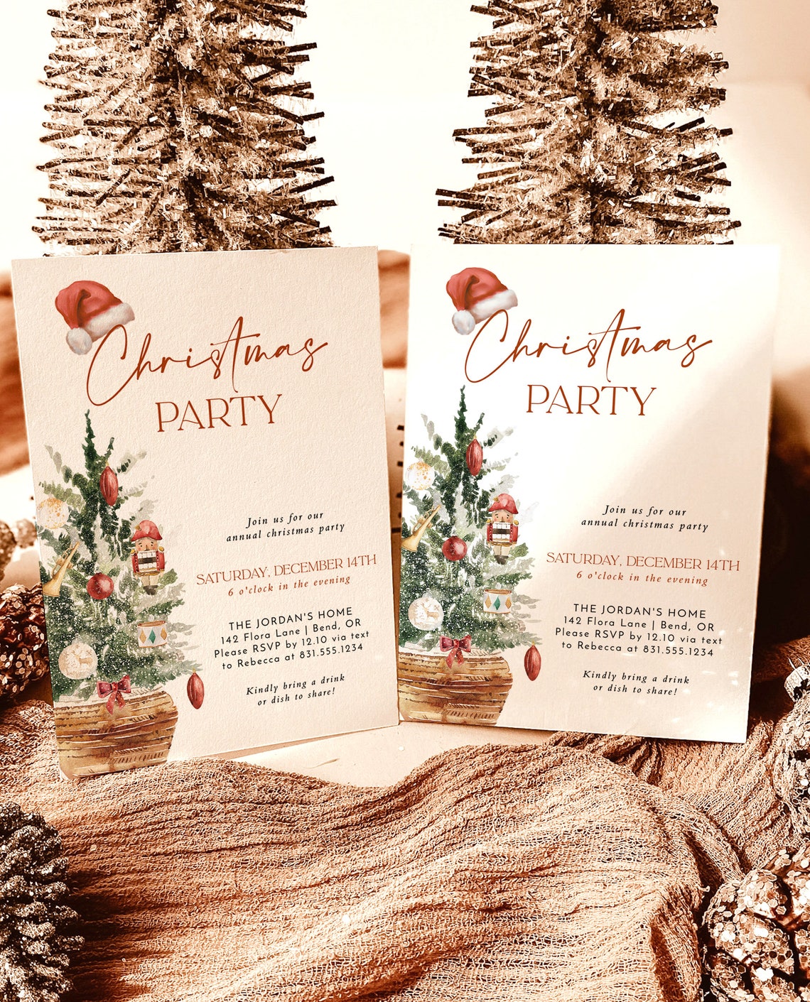 Christmas Party Invitation Template Holiday Party Invite - Etsy