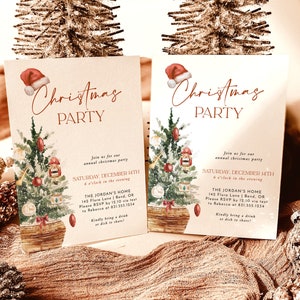 Christmas Party Invitation Template, Holiday Party Invite, Christmas ...