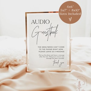 Audio Guestbook Sign, Modern Minimalist Wedding Sign, Phone Message ...