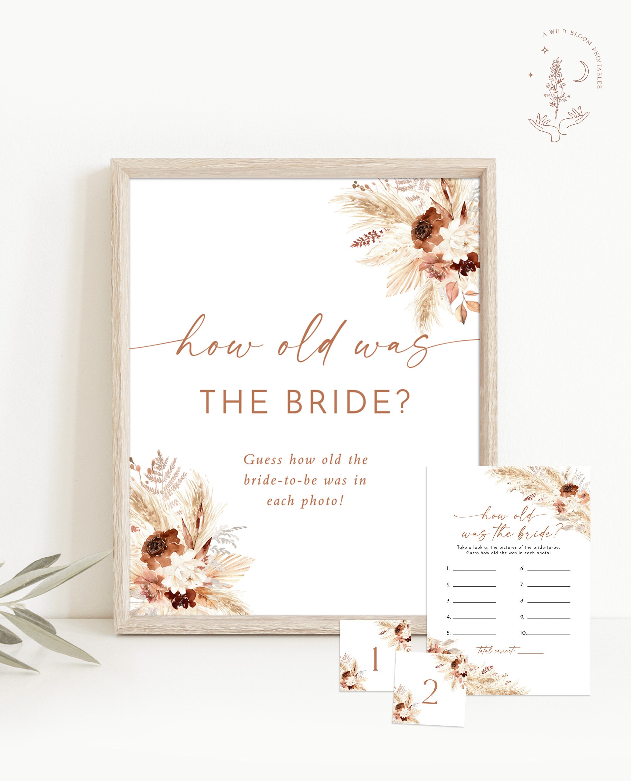 How Old Was the Bride Game, Guess the Bride's Age, Bride-to-be Bridal ...