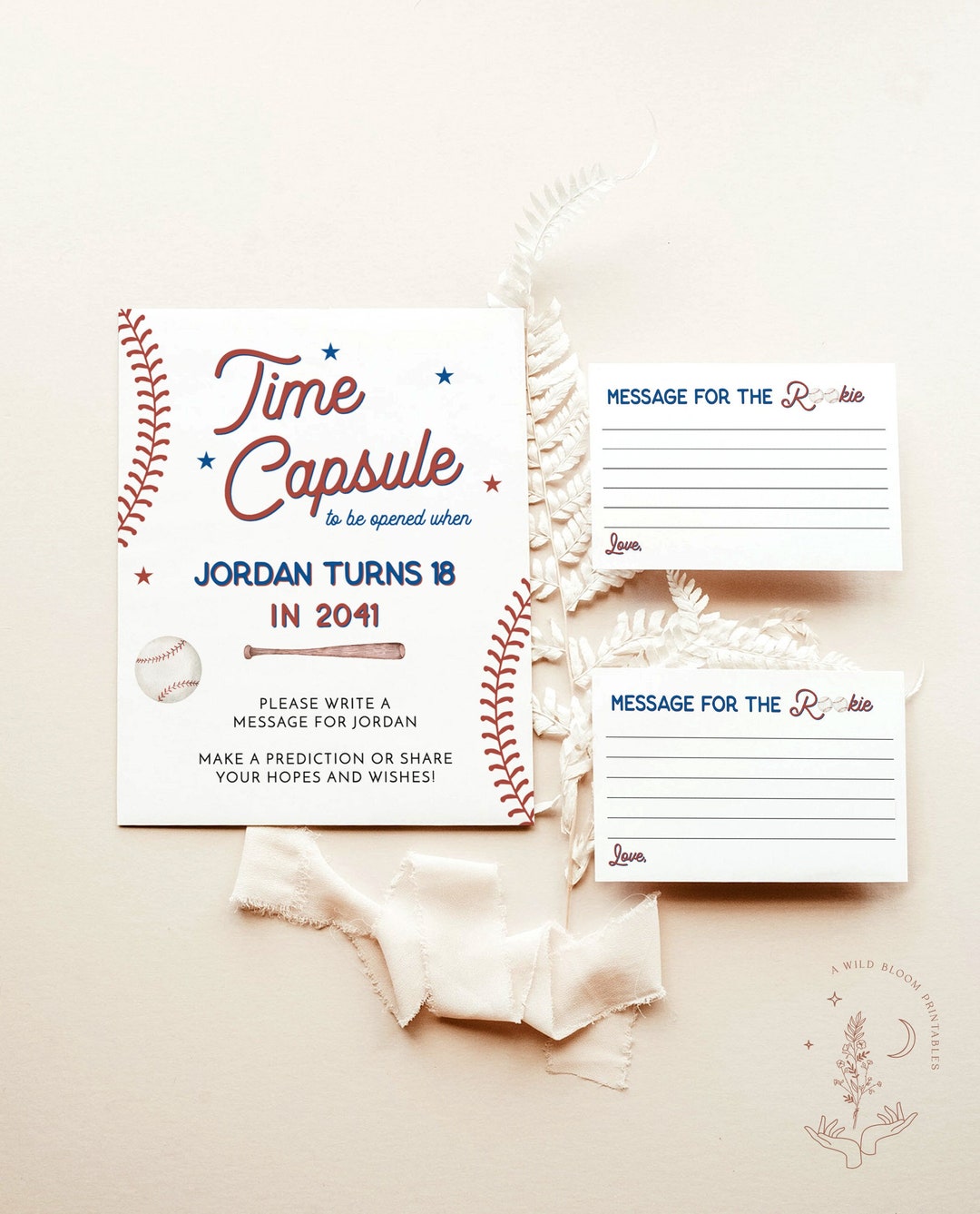 Baseball Birthday Time Capsule Sign, Rookie of the Year Birthday ...