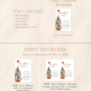 Christmas Party Invitation Template, Holiday Party Invite, Christmas ...