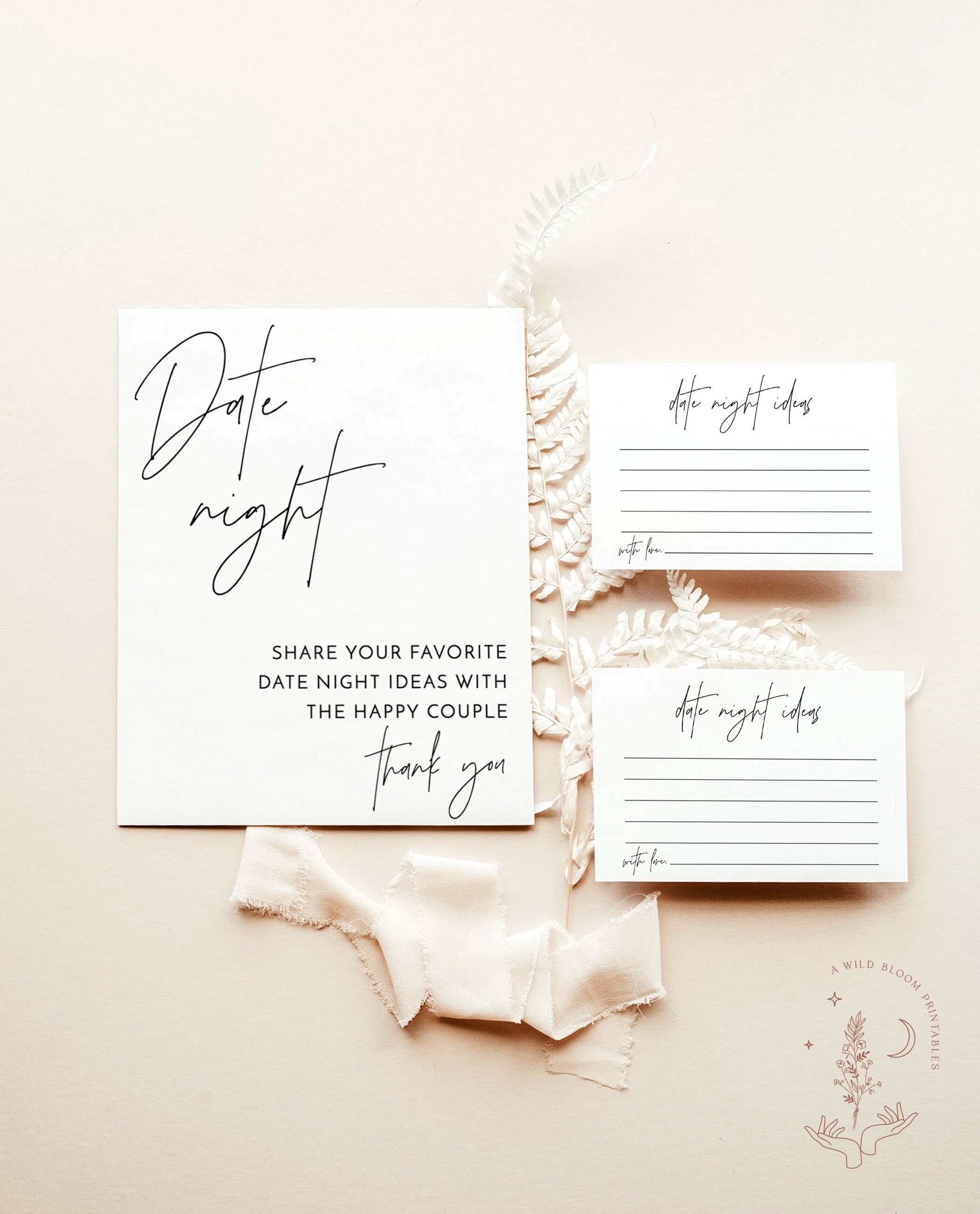 Minimalist Date Night Ideas Sign Modern Date Night Ideas - Etsy