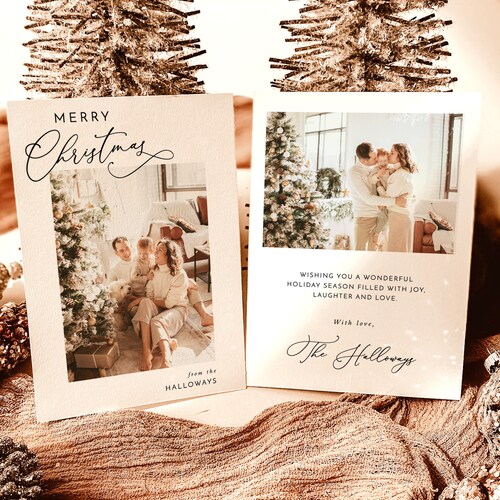 Photo Christmas Card Template Arch Christmas Card Editable - Etsy
