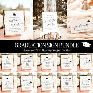 Graduation Party Food Cards, Modern Graduation Party Buffet Cards ...