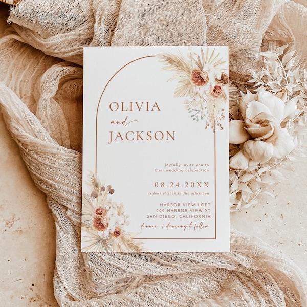Boho Wedding Invite - Etsy