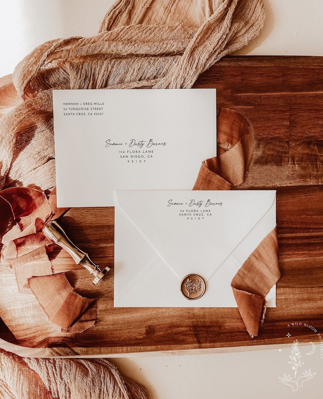 Minimalist Wedding Envelope Address Template, Modern Envelopes ...