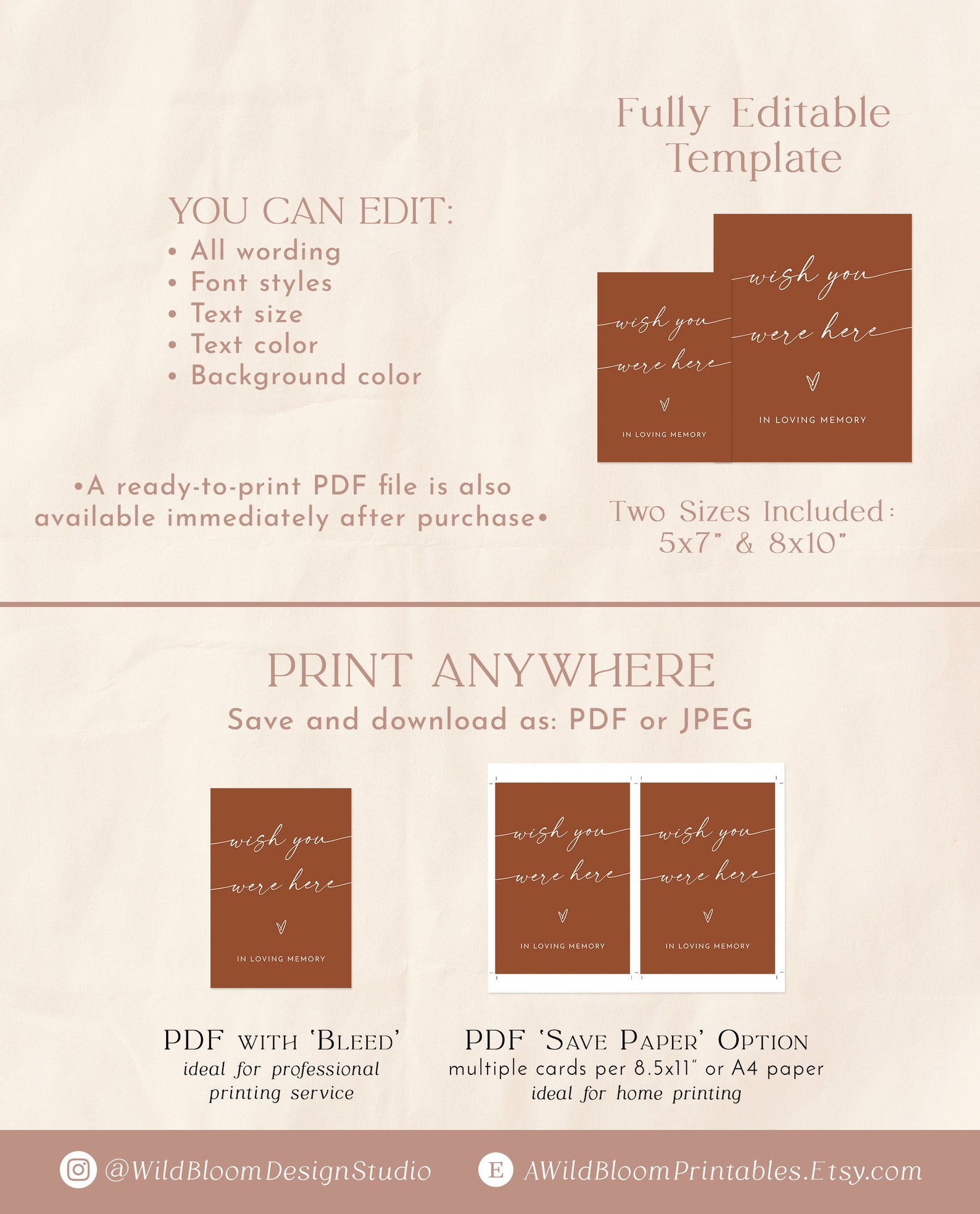 Wish You Were Here Sign in Loving Memory Sign Boho | Etsy