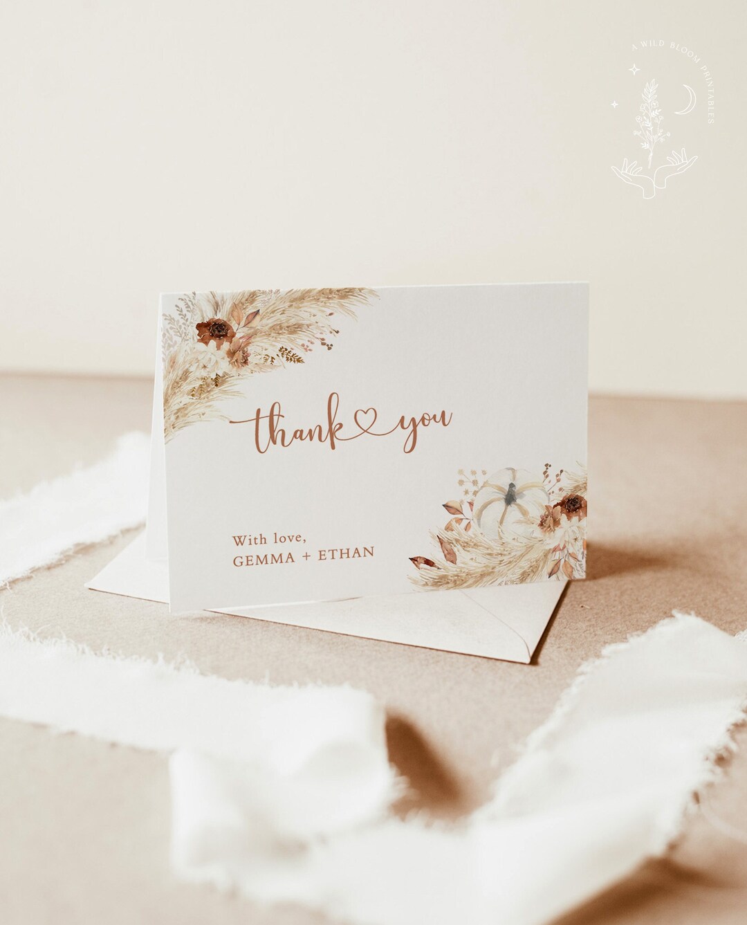 Bohemian Thank You Card Template Boho Thank You Cards - Etsy