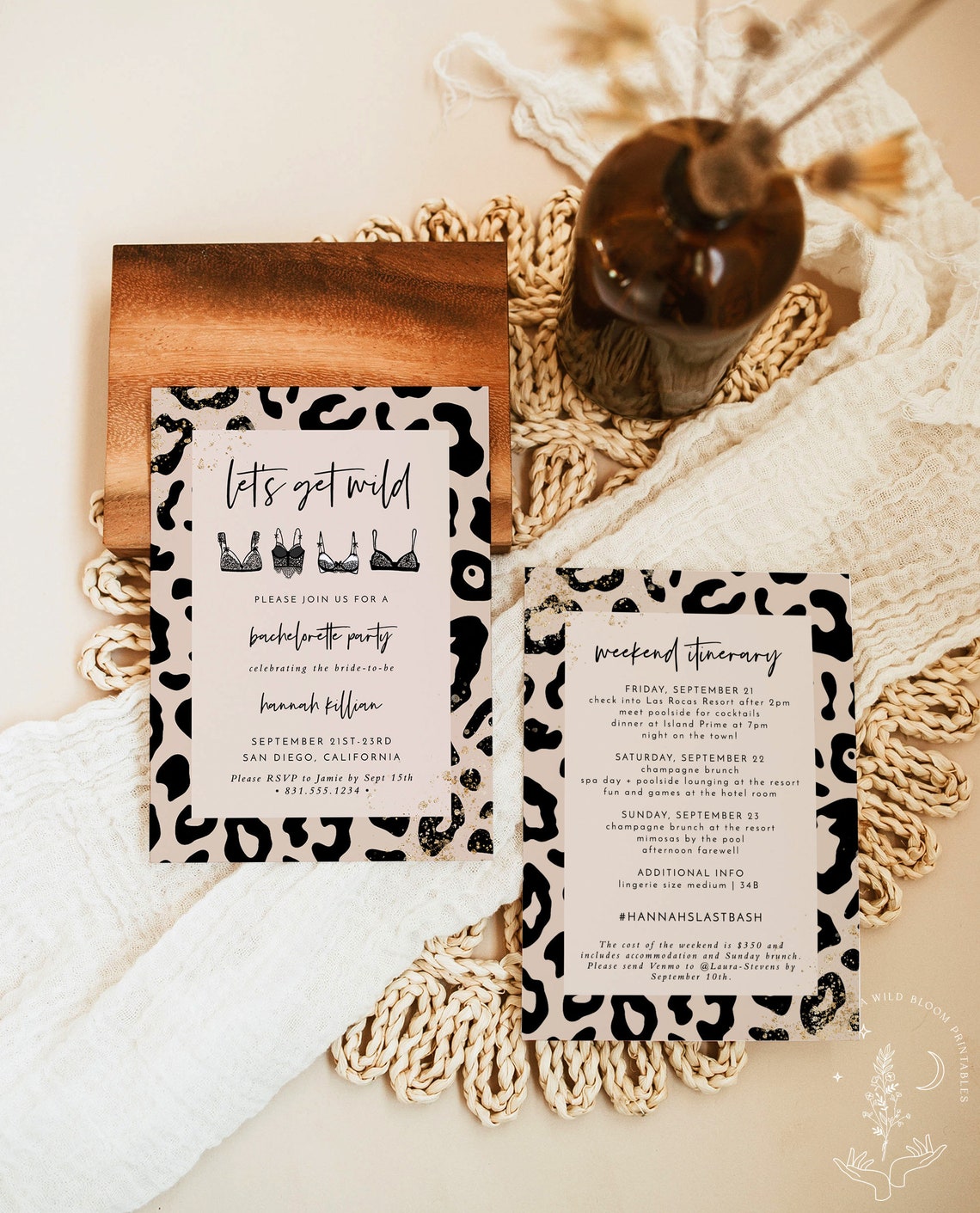 Leopard Bachelorette Party Invite Let's Get Wild - Etsy